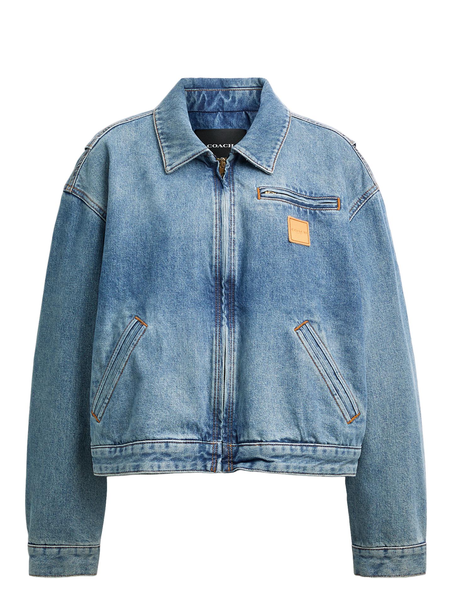 COACH OUTLET zip denim cropped jacket